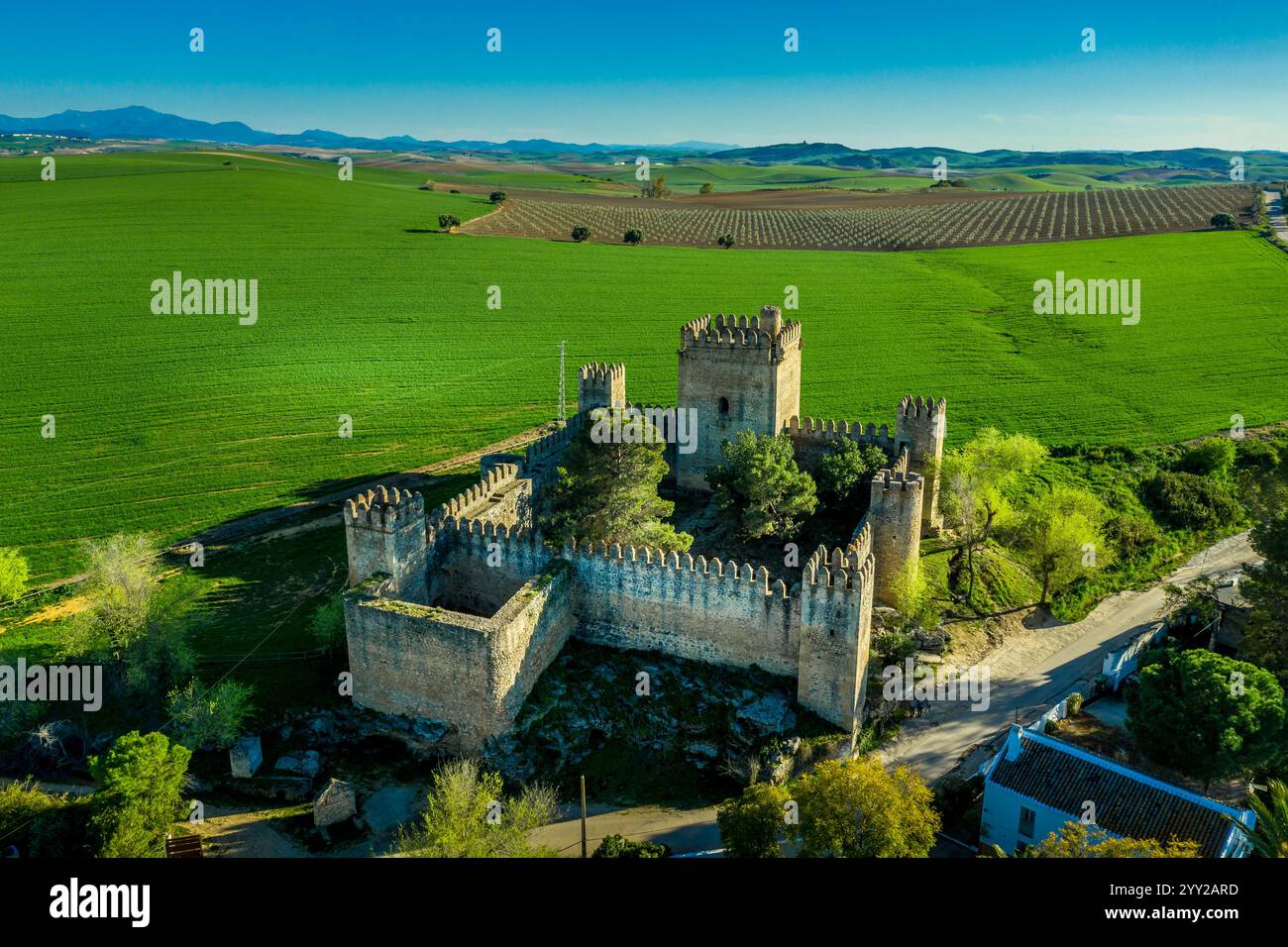 View of Aguzaderas castle in Andalusia Spain of Islam original with ...