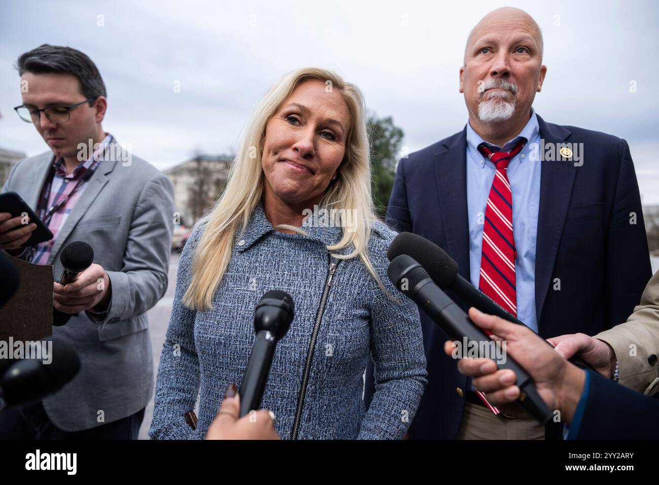 UNITED STATES - DECEMBER 18: Reps. Marjorie Taylor Greene, R-Ga., and ...
