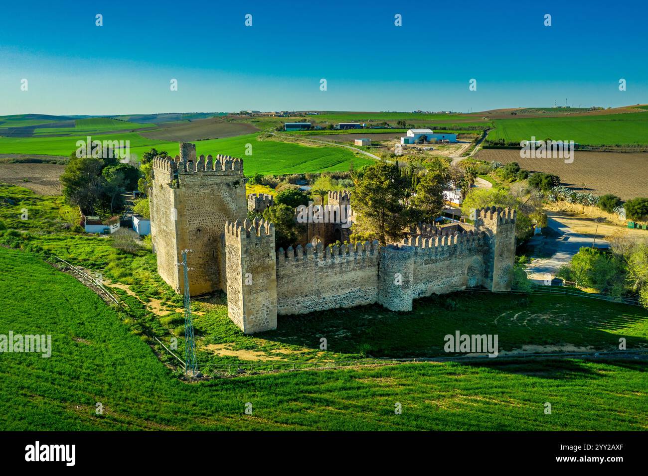View of Aguzaderas castle in Andalusia Spain of Islam original with ...