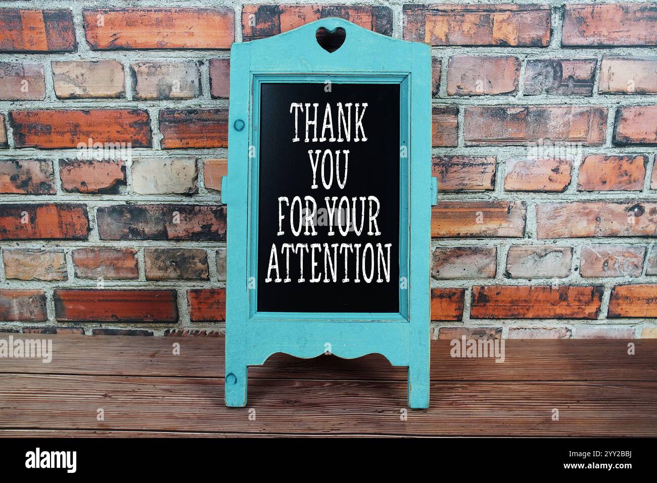Thank You For Your Attention text on blackboard with easel stand on ...