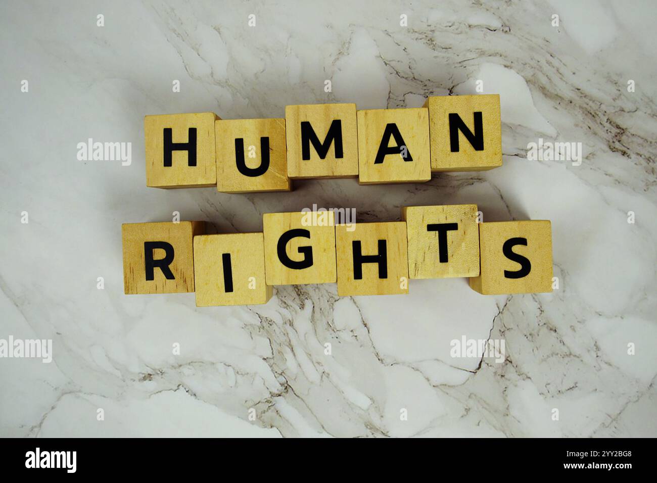 Human Rights with wooden blocks alphabet letters on marble background ...