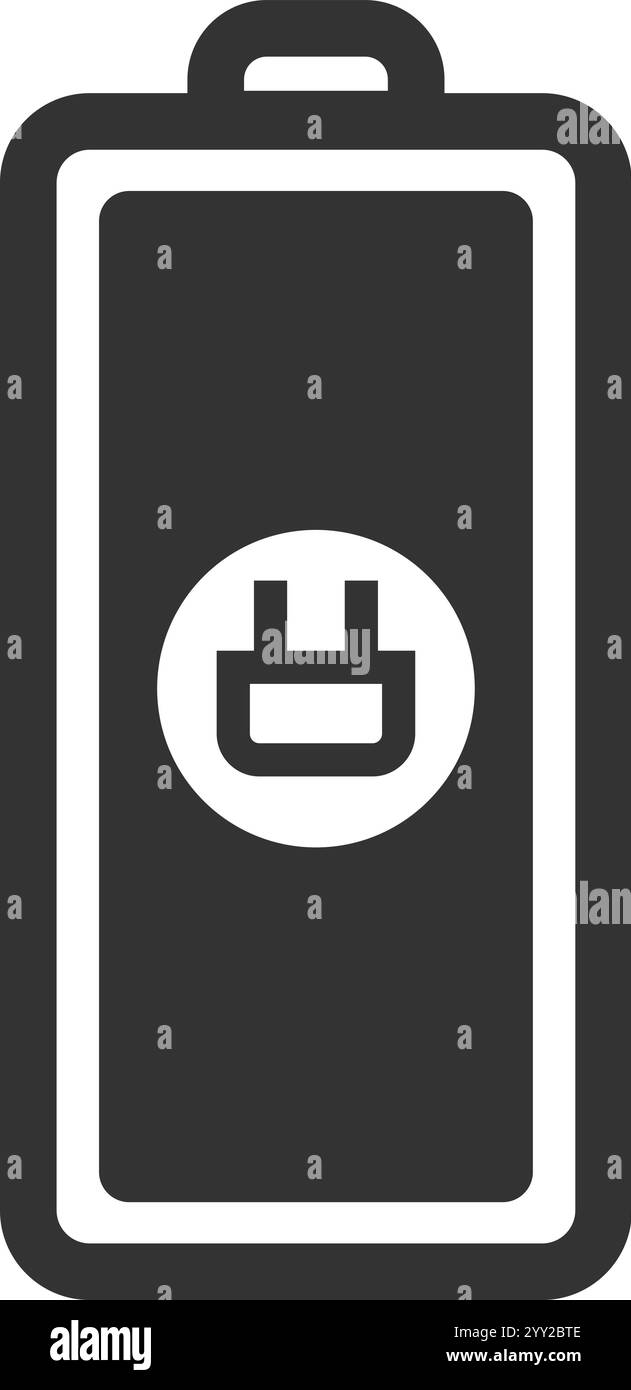 Battery icon featuring an electric plug symbol, indicating charging ...