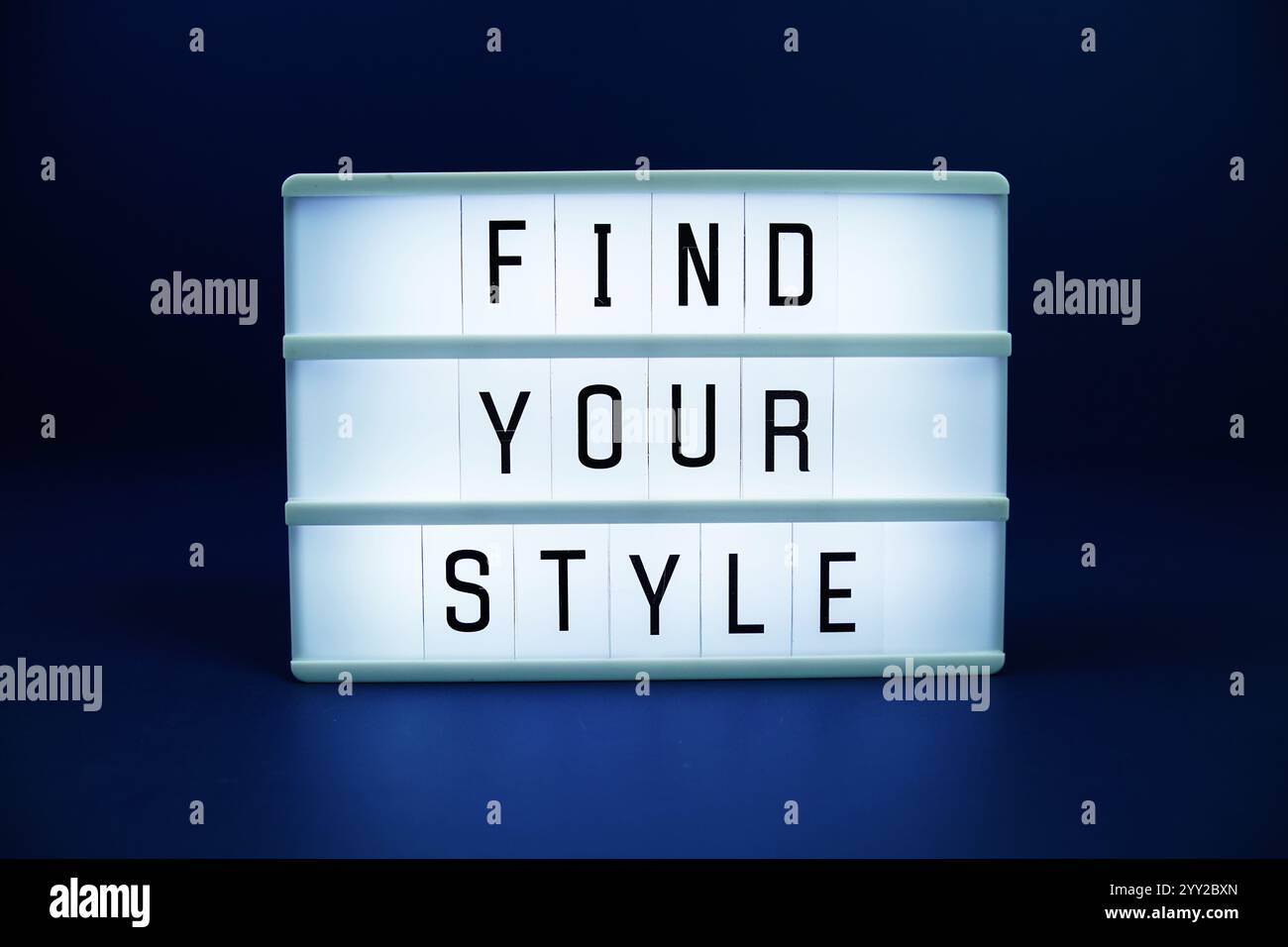Find your style letterboard text on LED Lightbox on blue background ...