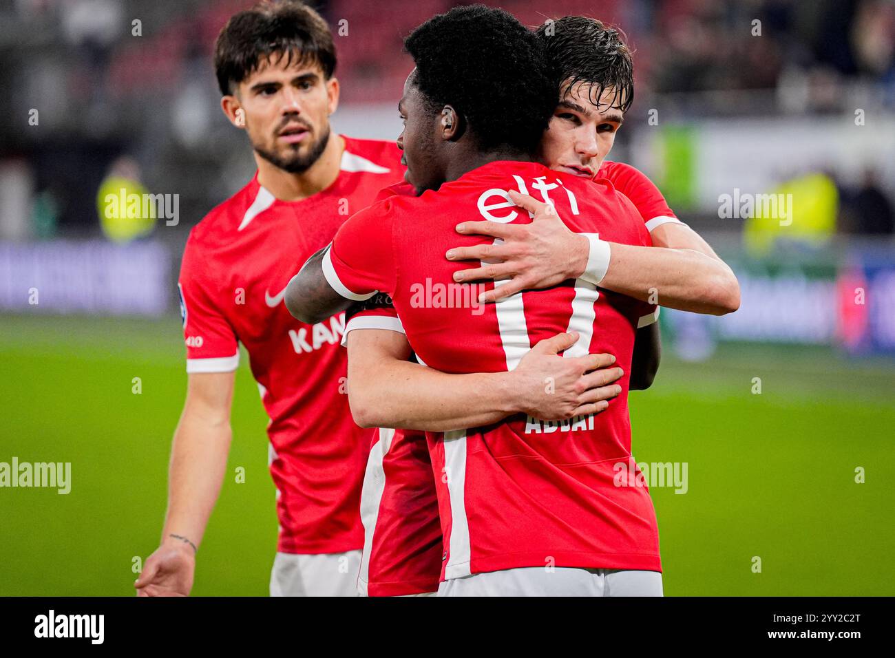 Alkmaar, Netherlands. 18th Dec, 2024. ALKMAAR, NETHERLANDS - DECEMBER 18: Jayden Addai of AZ ...