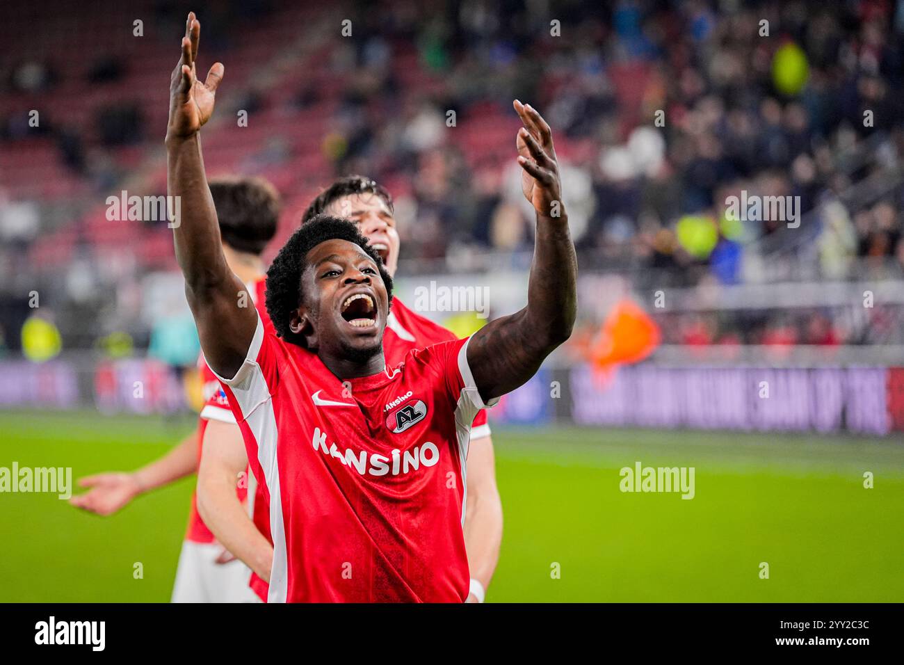Alkmaar, Netherlands. 18th Dec, 2024. ALKMAAR, NETHERLANDS - DECEMBER 18: Jayden Addai of AZ ...