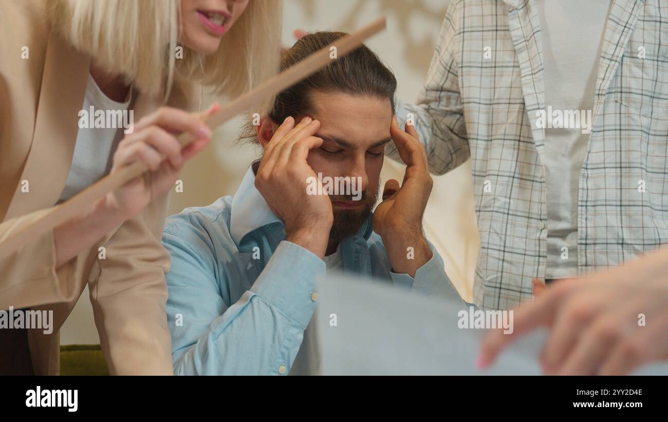 Business team disagreement argue conflict office coworking group angry ...