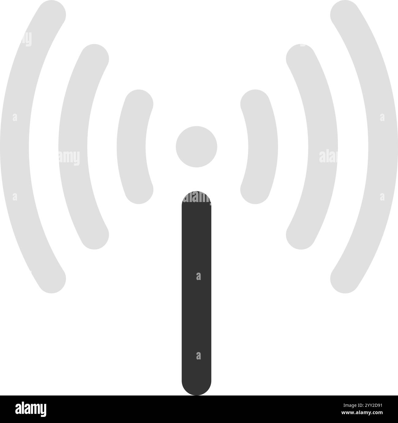 Stylized Wi Fi symbol with curved lines radiating from a central point ...