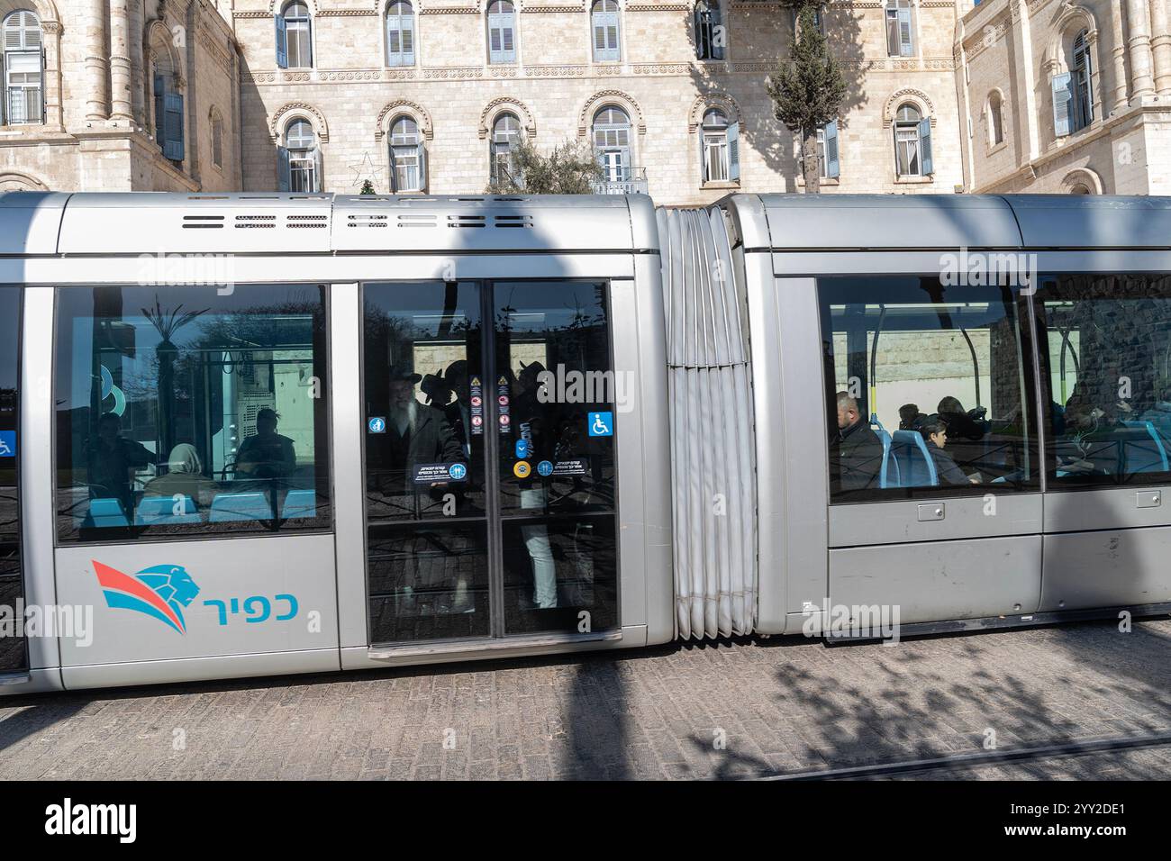 Jerusalem, Israel. 17th Dec, 2024. Train of Light Rail system seen on ...