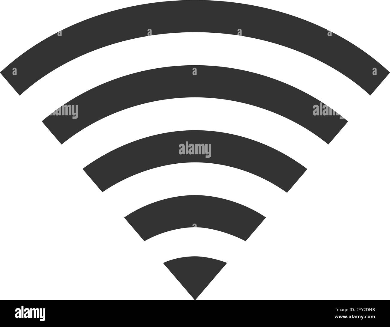 Wireless network symbol representing full strength internet connectivity, ideal for illustrating ...