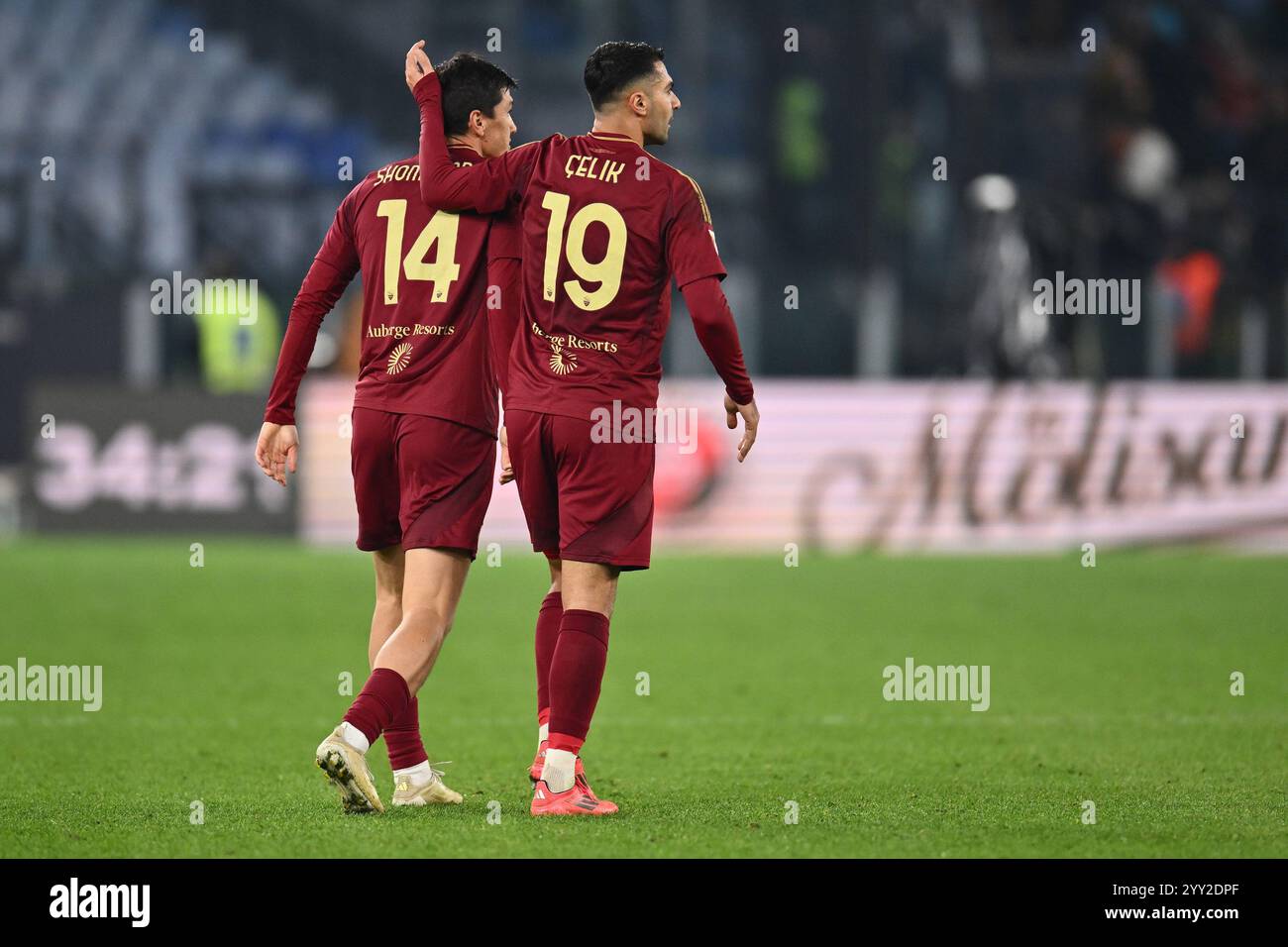 Eldor Shomurodov of A.S. Roma celebrates after scoring the goal to make ...