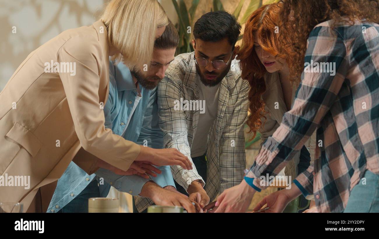 Office team multi ethnic designers male female group coworkers architects engineers constructors ...