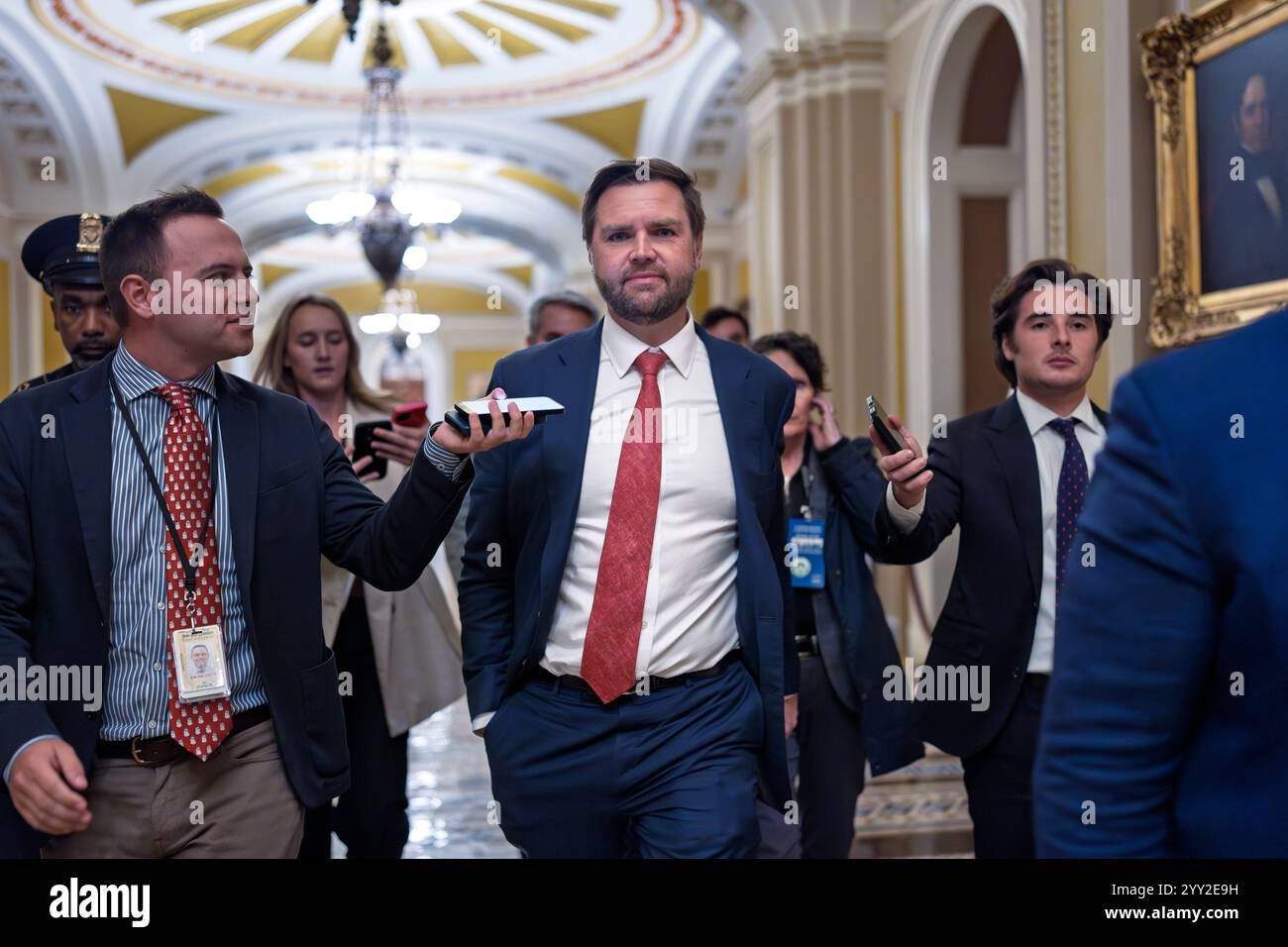 Sen. JD Vance, R-Ohio, the vice president-elect, leaves the Senate ...