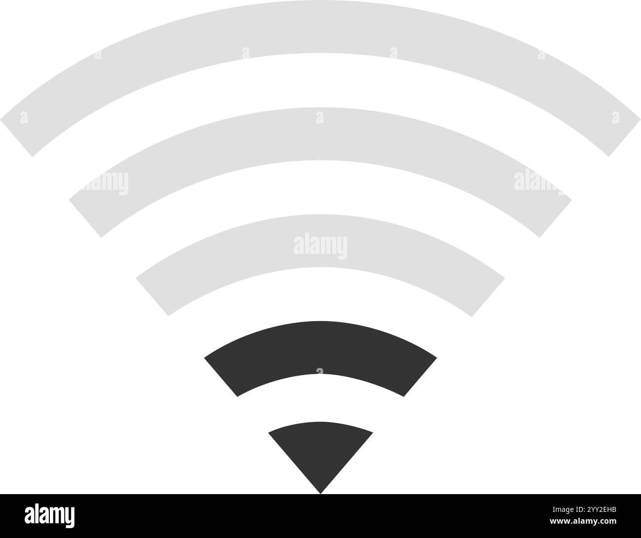 Wireless network symbol is depicted with two bars illuminated ...