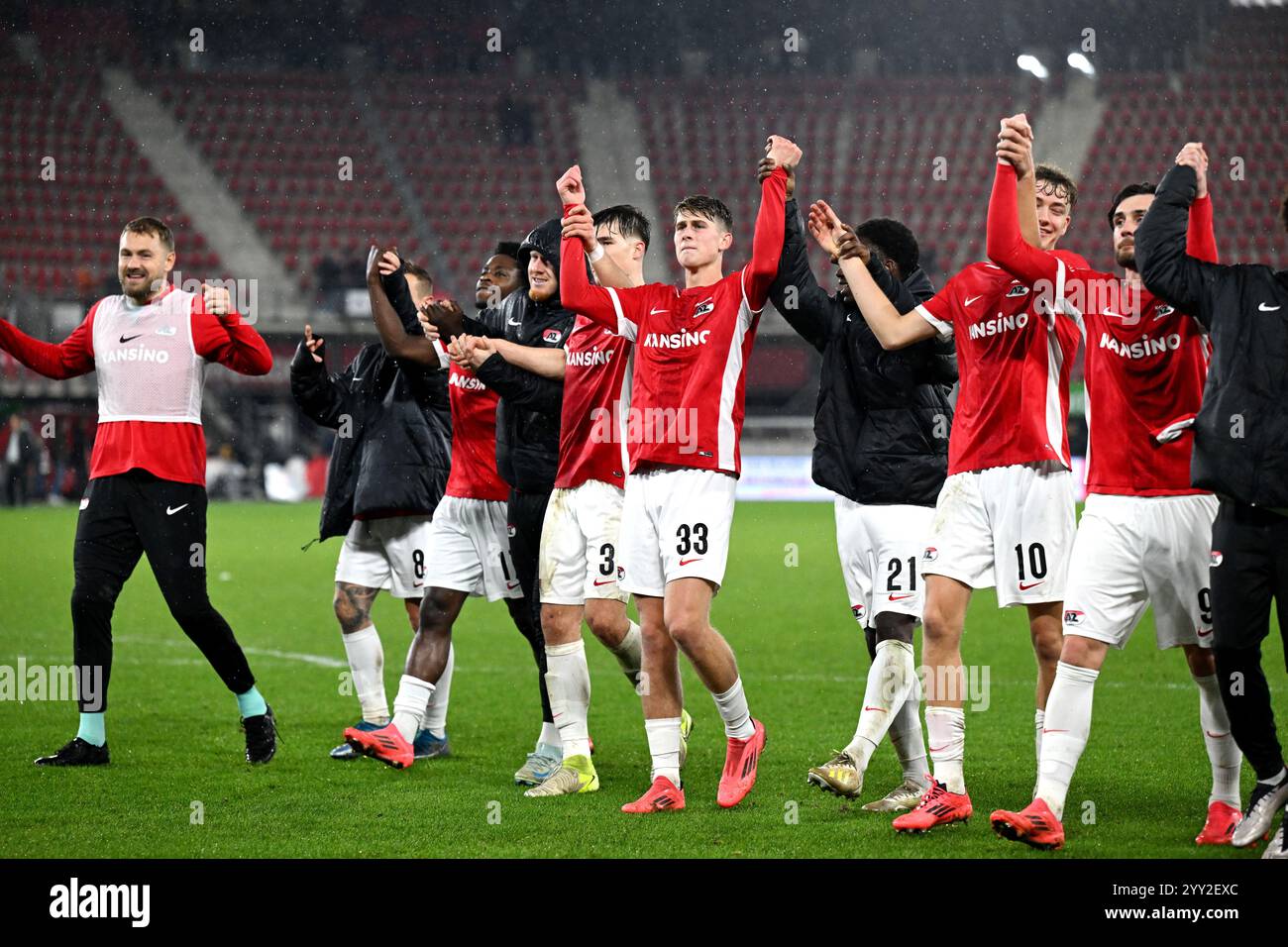 ALKMAAR - Players of AZ celebrate victory after the KNVB Beker match ...