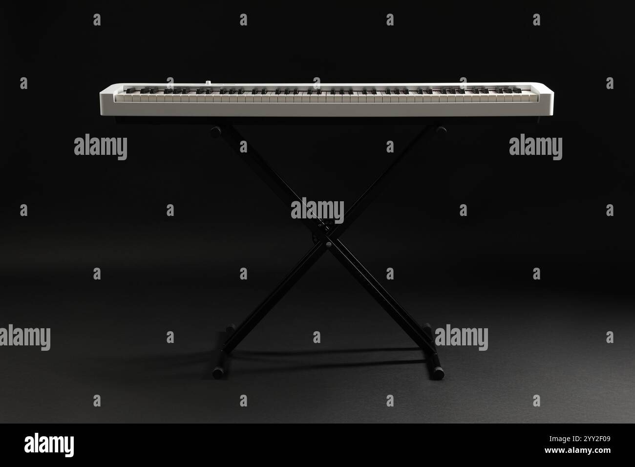 Synthesizer on black background. Electronic musical instrument Stock ...