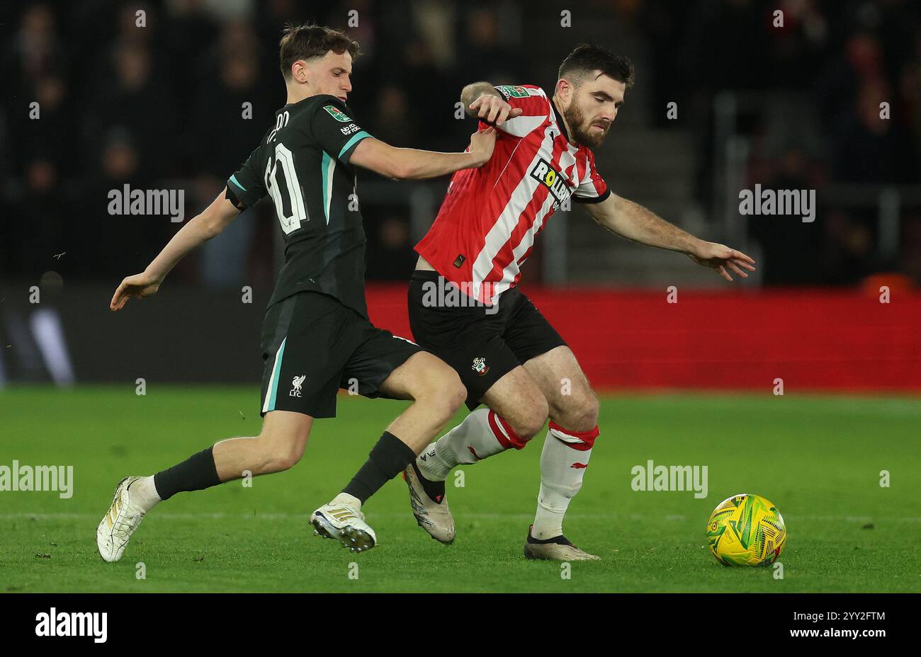 Southampton, England, 18th December 2024. Tyler Morton of Liverpool and ...