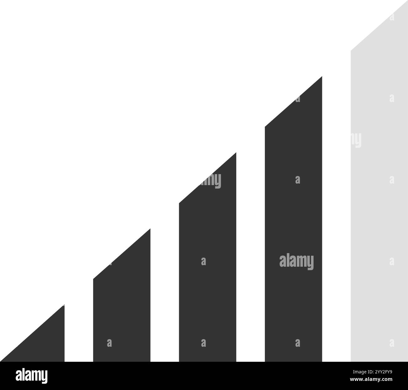 Minimalist bar chart illustrating steady growth, with the final bar ...