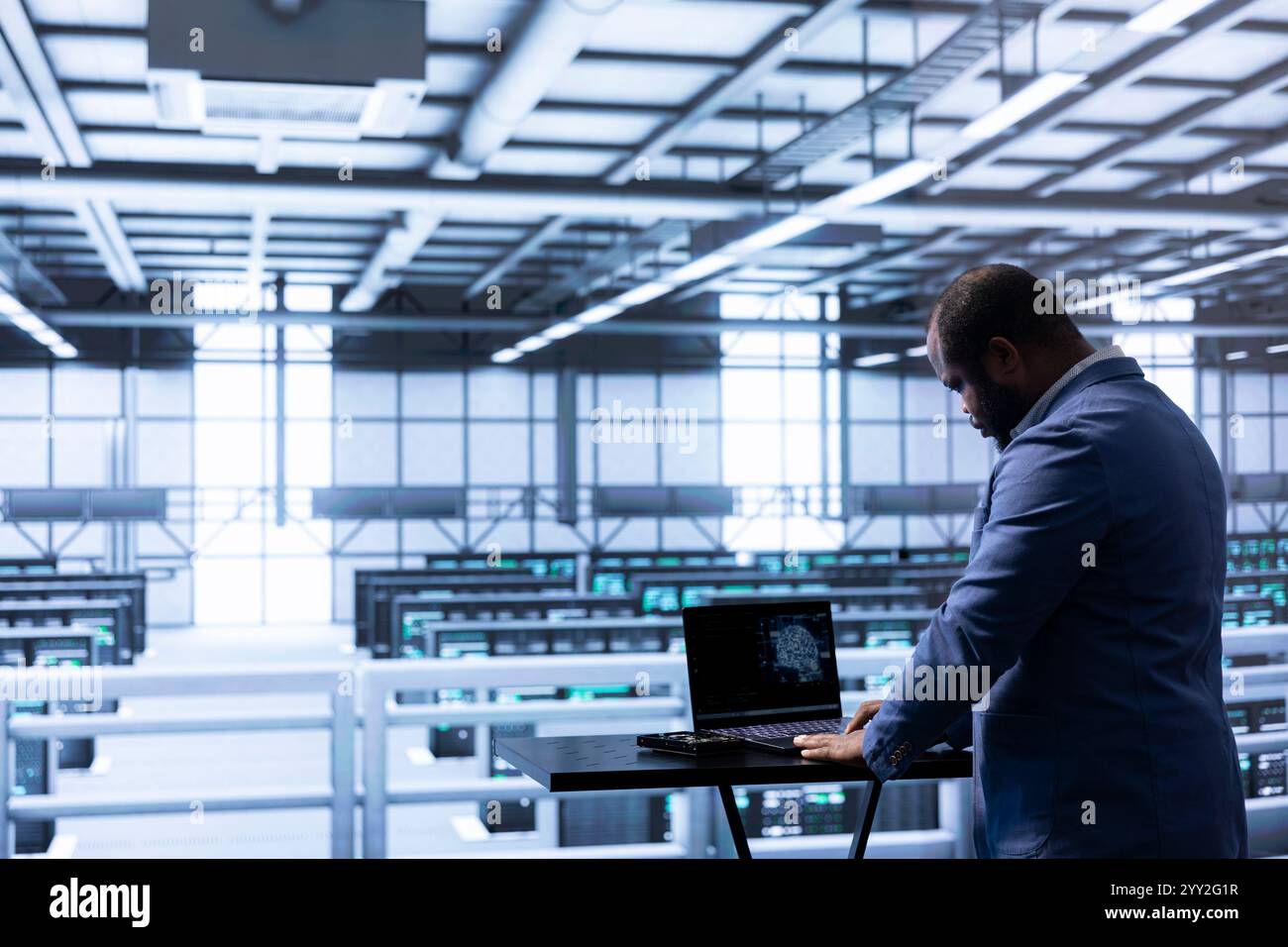 Ai developer runs code in hi-res stock photography and images - Alamy