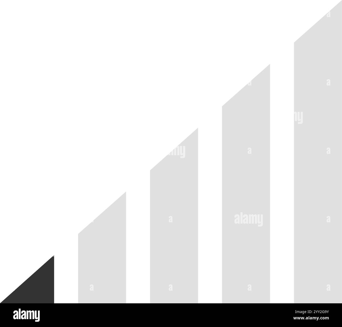 Minimalist increasing graph featuring five bars, with the first bar in ...