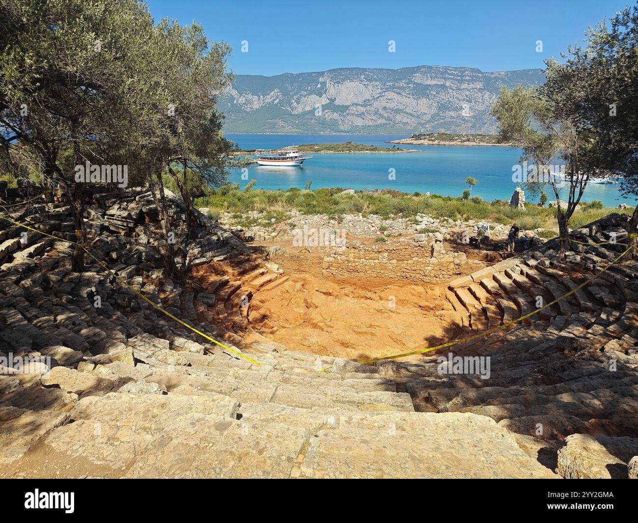 Ancient greek theater on Sedir Cleopatra Island Stock Photo - Alamy