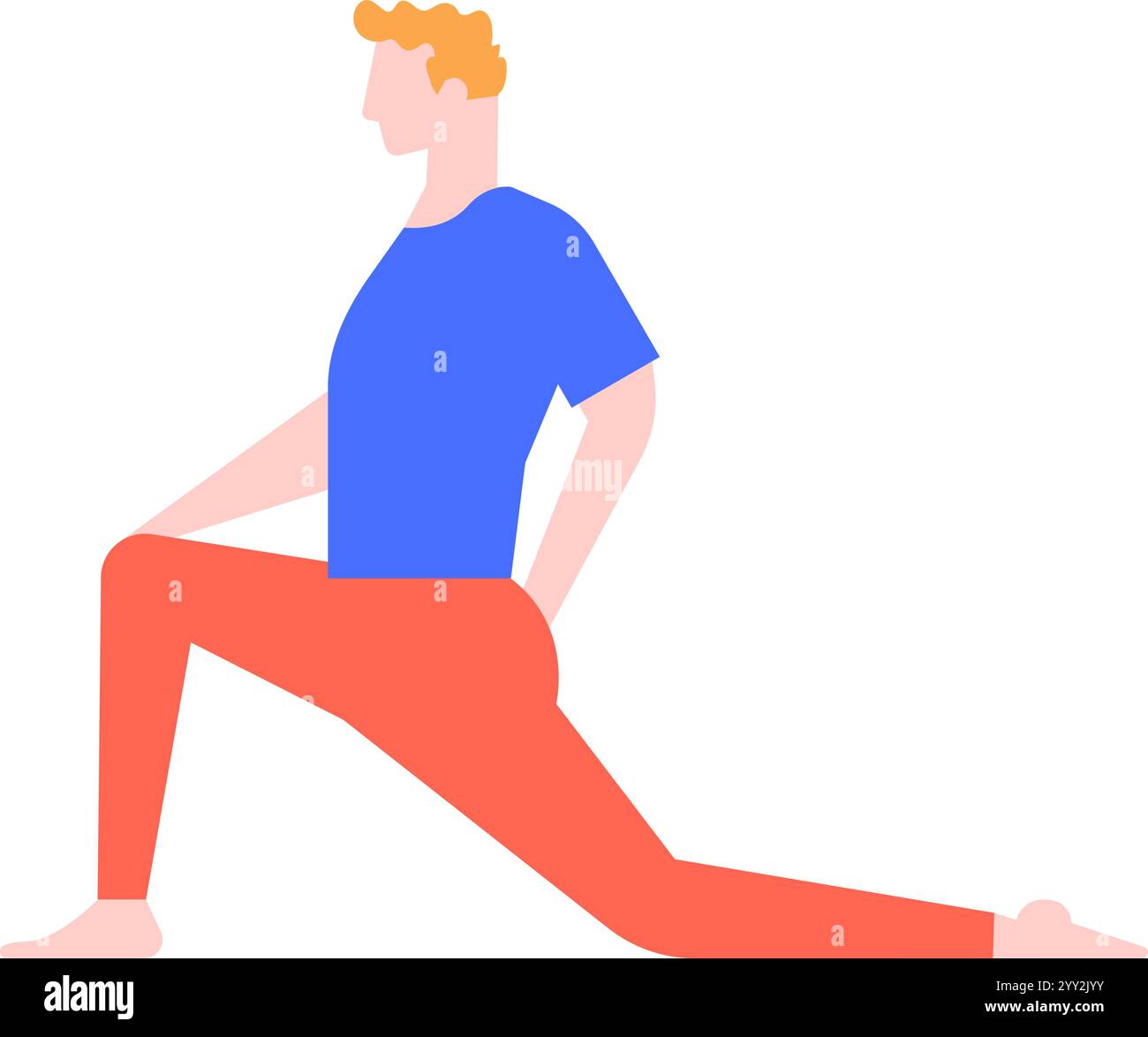 Illustration of a young man with blond hair, wearing a blue t shirt and ...