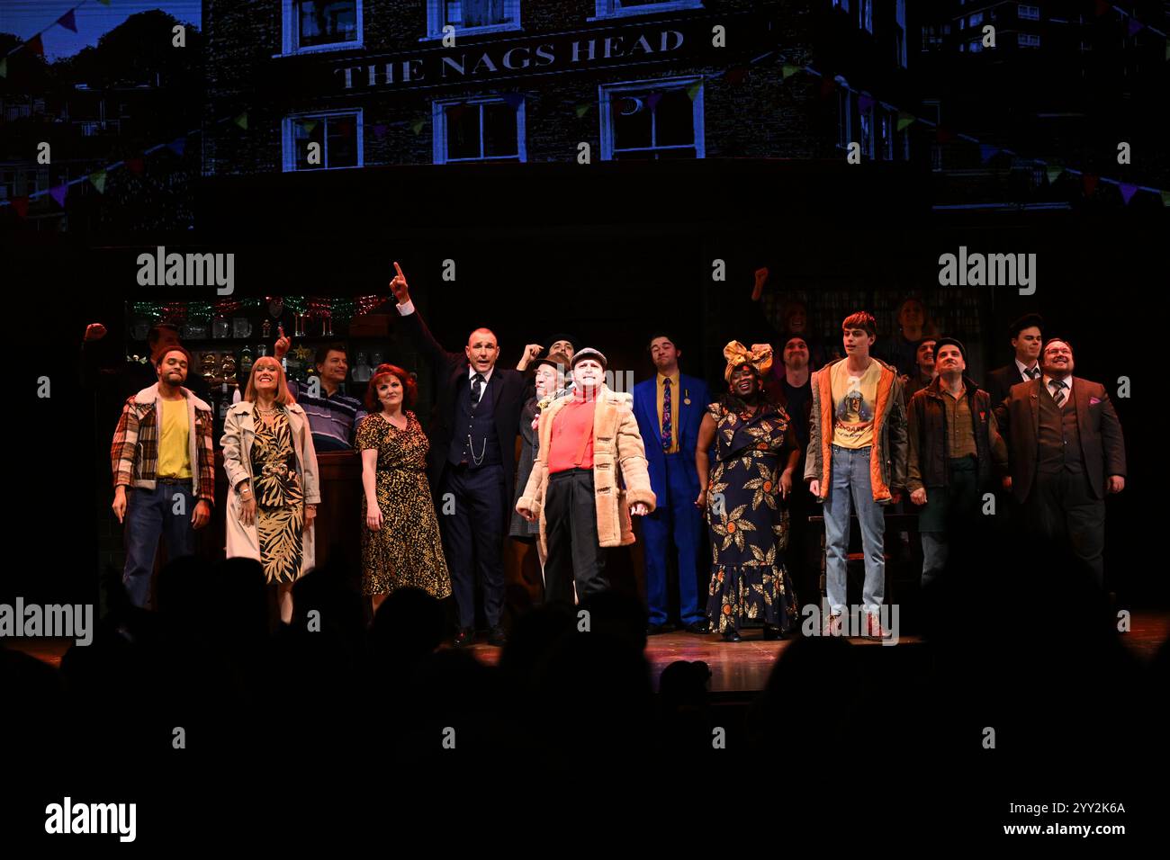 Ex-footballer Vinnie Jones (fifth left) who made his stage acting debut ...