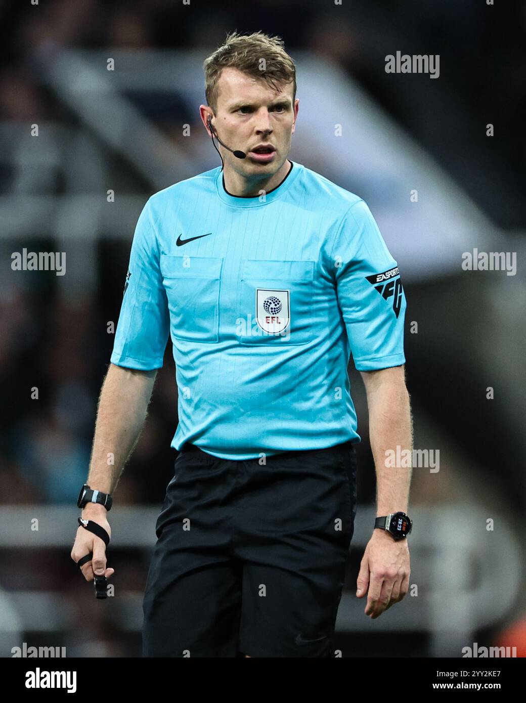 Newcastle, UK. 18th Dec, 2024. Referee Samuel Barrott during the ...