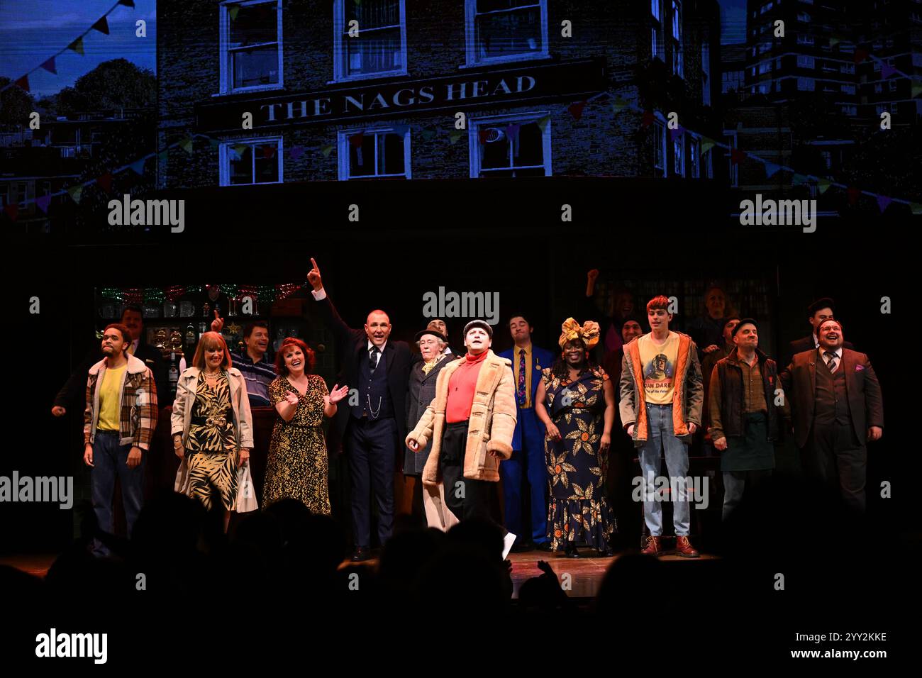 Ex-footballer Vinnie Jones (fifth left) who made his stage acting debut ...