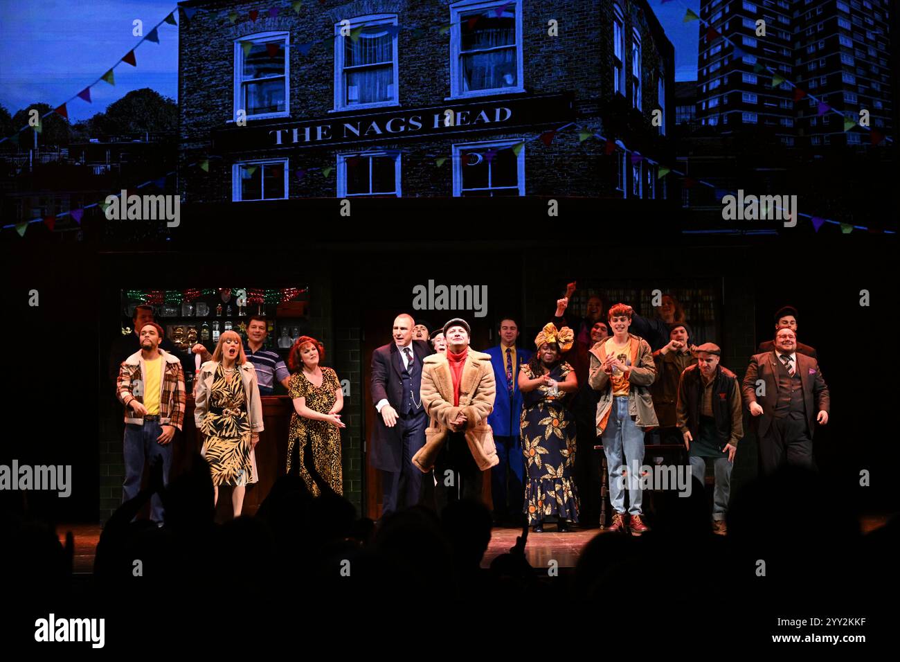 Ex-footballer Vinnie Jones (fifth left) who made his stage acting debut ...