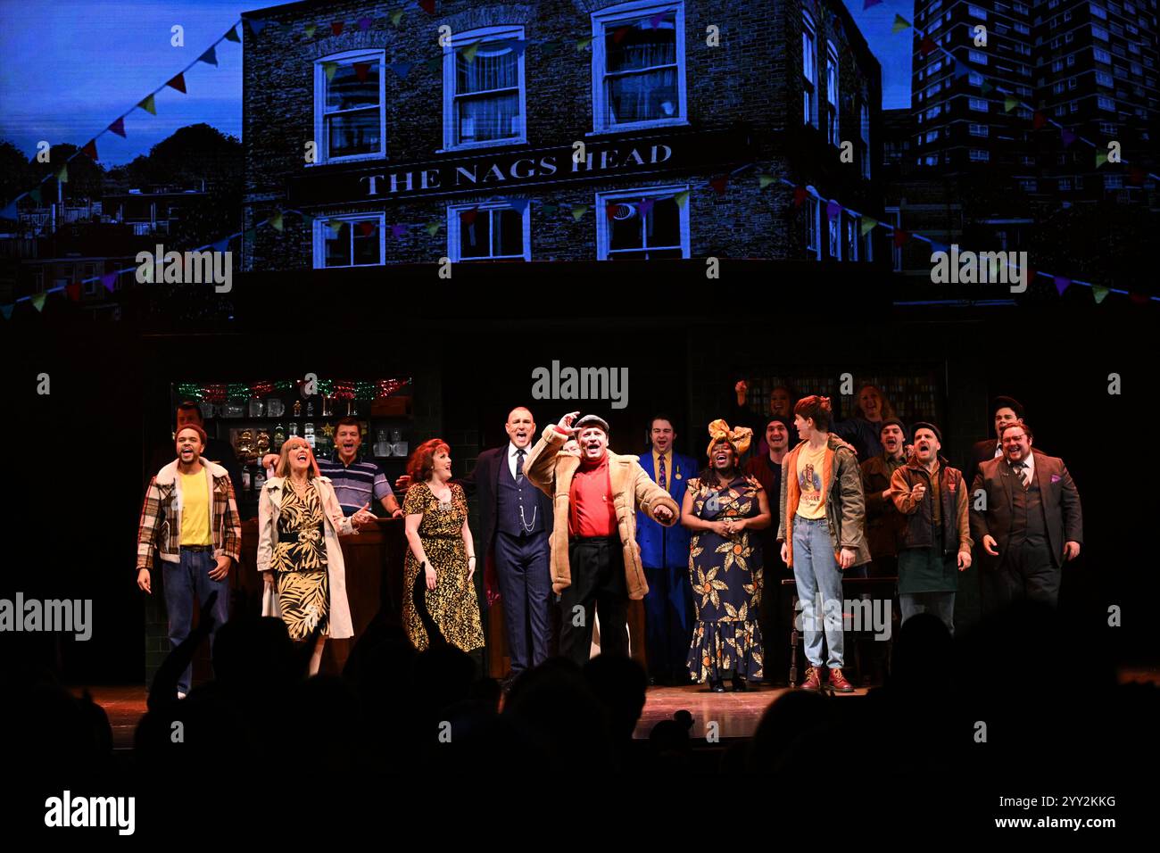 Ex-footballer Vinnie Jones (fifth left) who made his stage acting debut ...