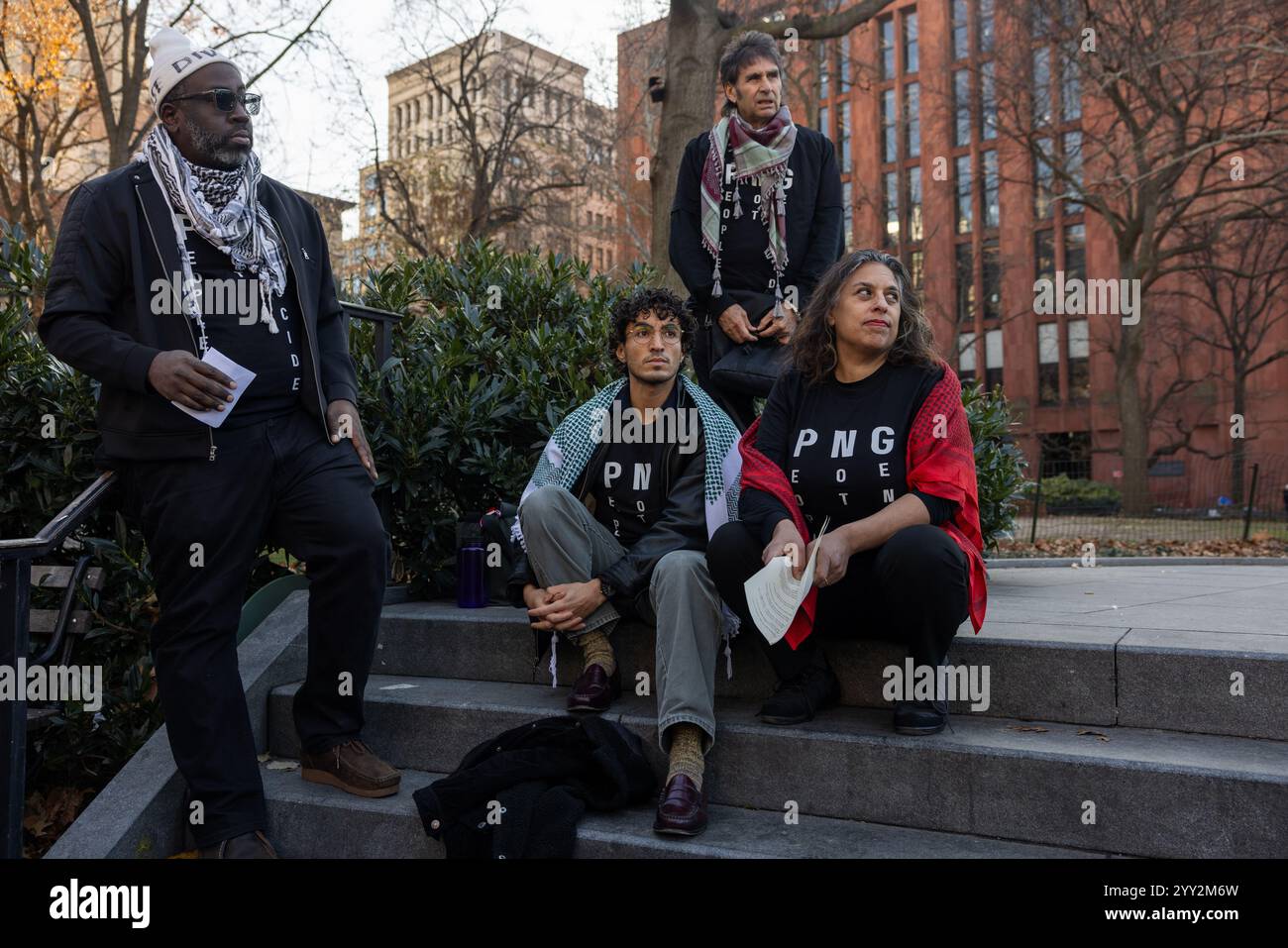 New York, USA. 18th Dec, 2024. Protesters gathered In Washington Square ...