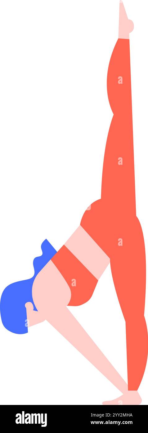 Young woman practicing yoga, maintaining balance and flexibility with ...