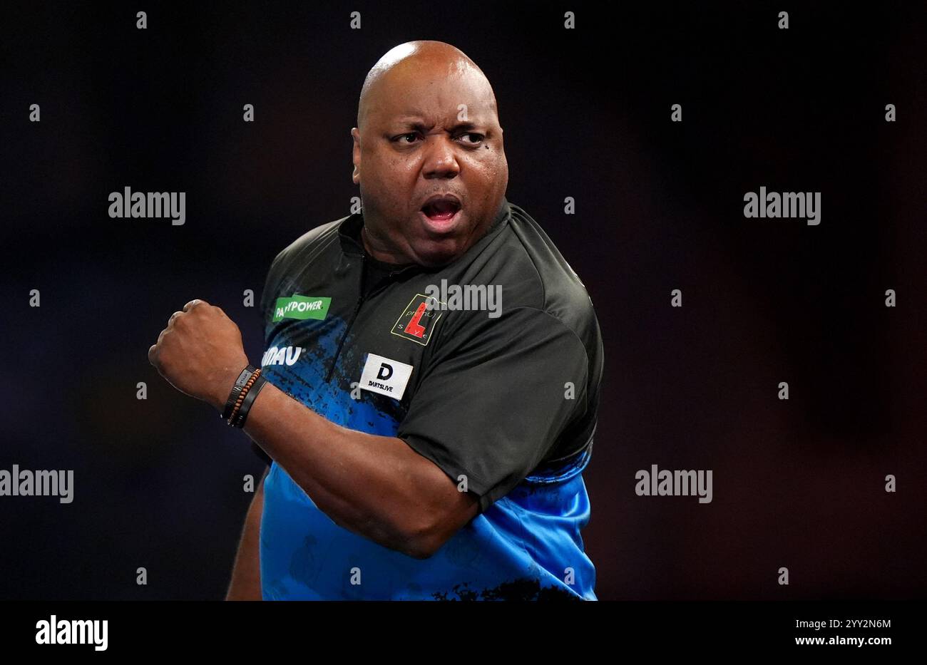 Leonard Gates celebrates during his second round match against Nathan ...