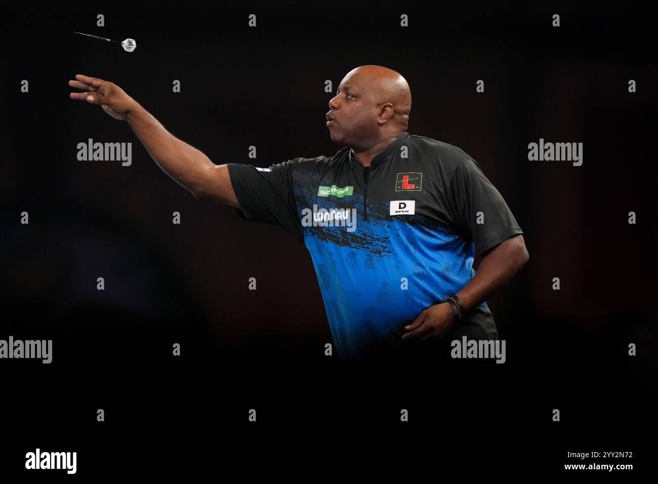 Leonard Gates during his second round match against Nathan Aspinall on ...