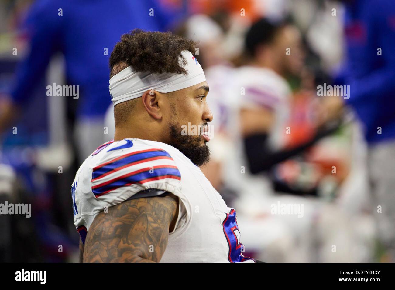 Buffalo Bills defensive tackle Austin Johnson (98) on the sideline ...