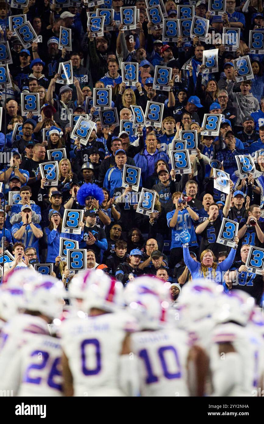 Detroit Lions fans hold up third down signs against Buffalo Bills ...