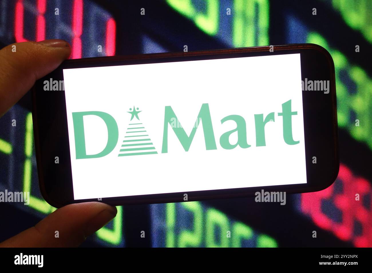 In this photo illustration, the DMart company logo is seen displayed on ...