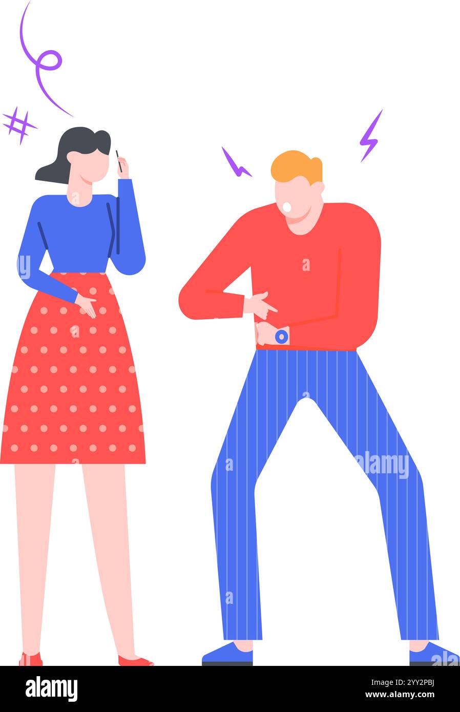 Angry woman waiting talking on Stock Vector Images - Alamy