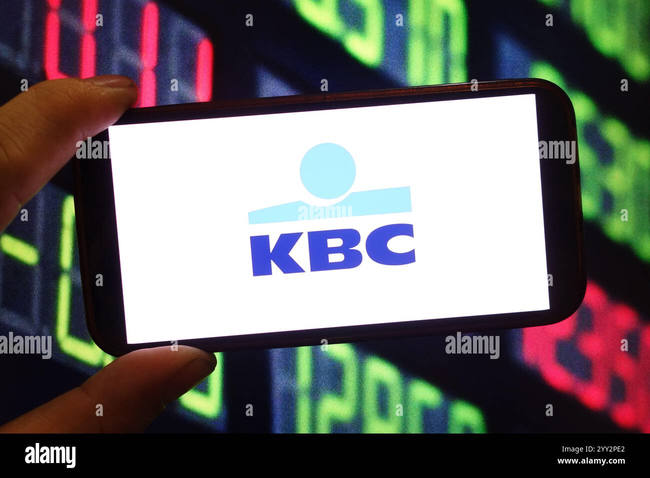 Poland. 17th Dec, 2024. In this photo illustration, the KBC Group ...