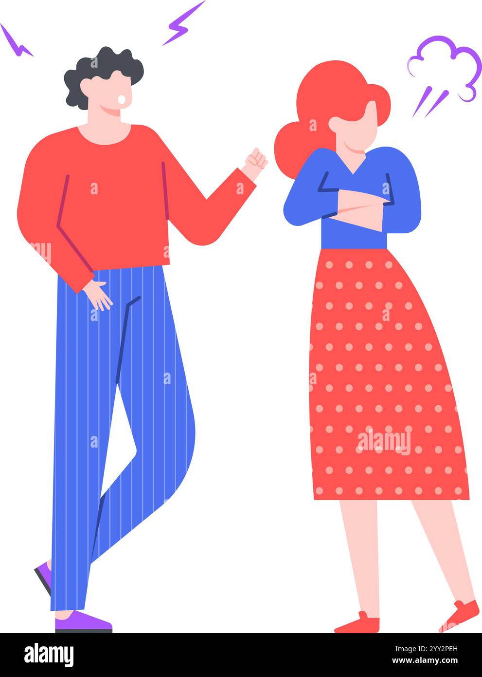 Couple arguing and getting mad at each other, man yelling at woman who ...