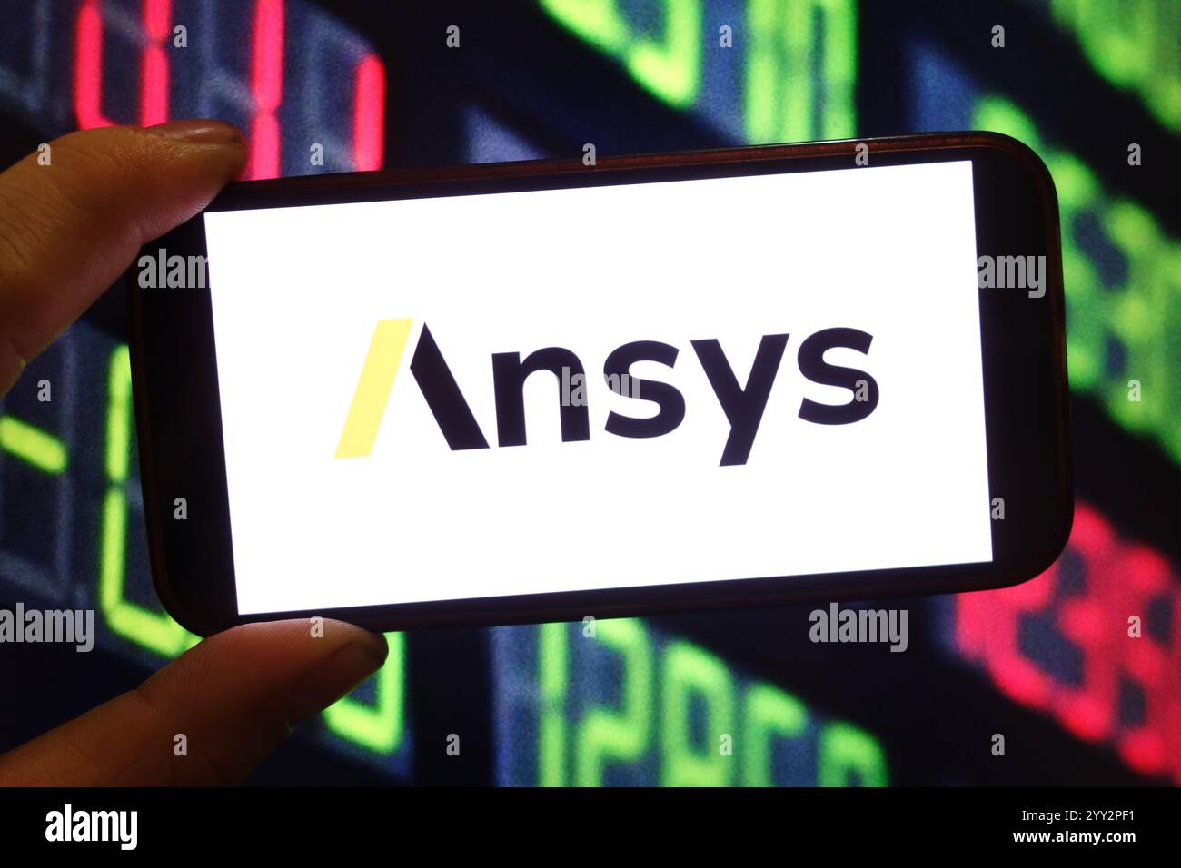 Poland. 17th Dec, 2024. In this photo illustration, the Ansys company logo is seen displayed on ...