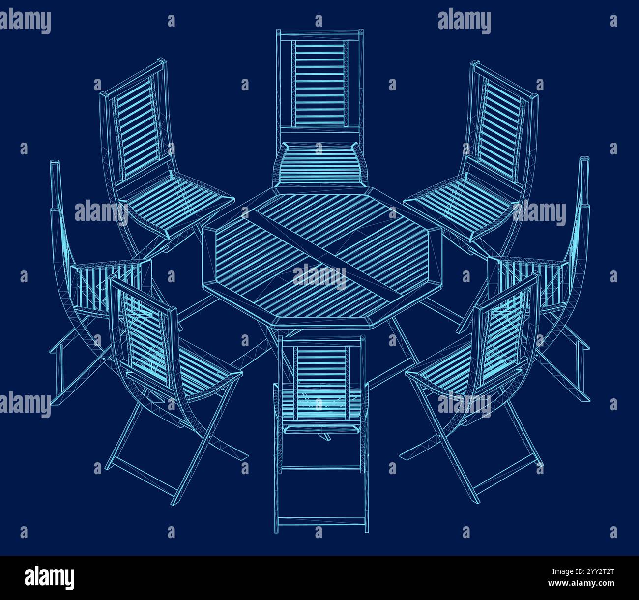 Set of chairs and table for restaurants and cafes. Simple interior ...