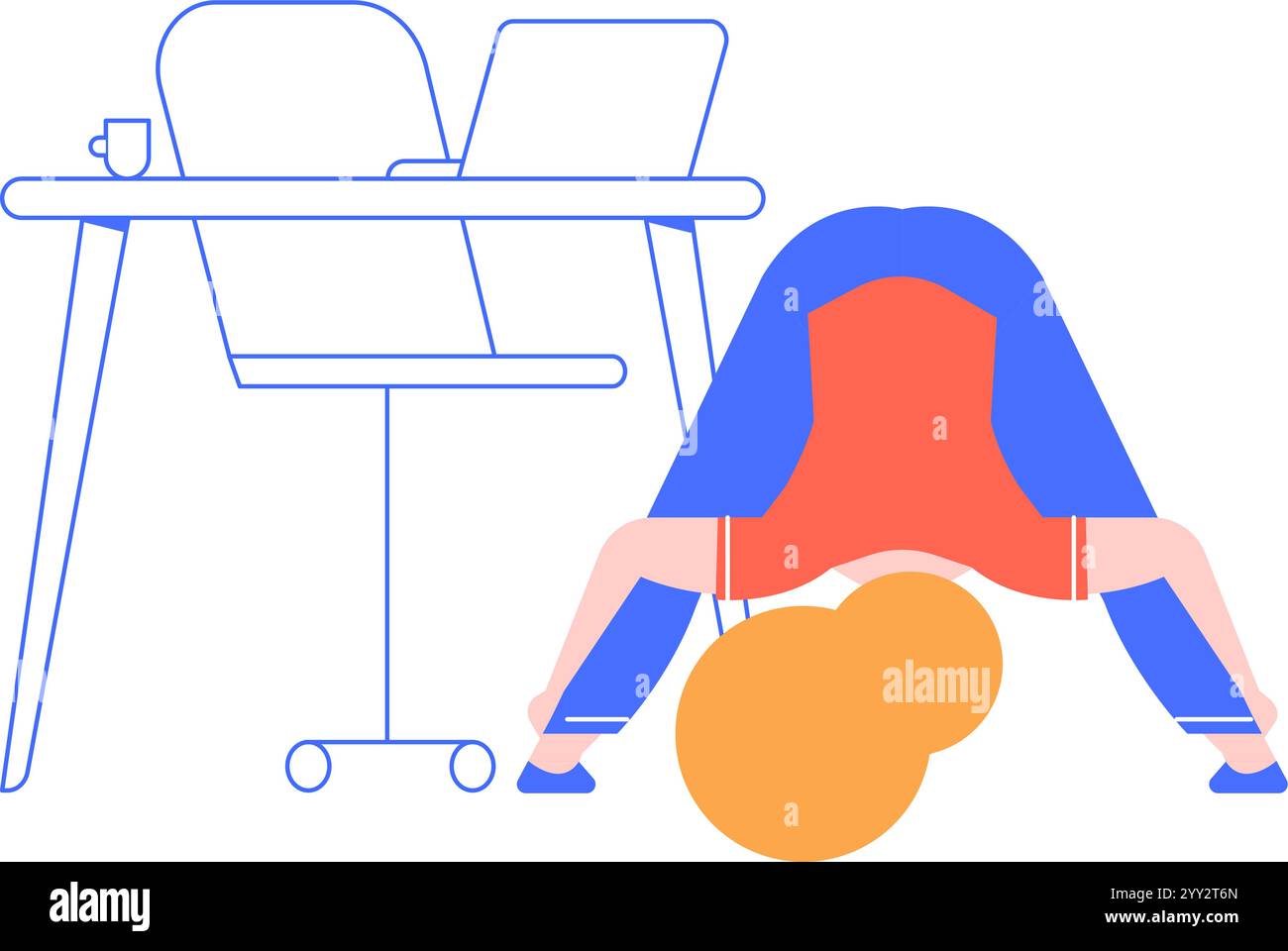 Chair near desk Stock Vector Images - Alamy