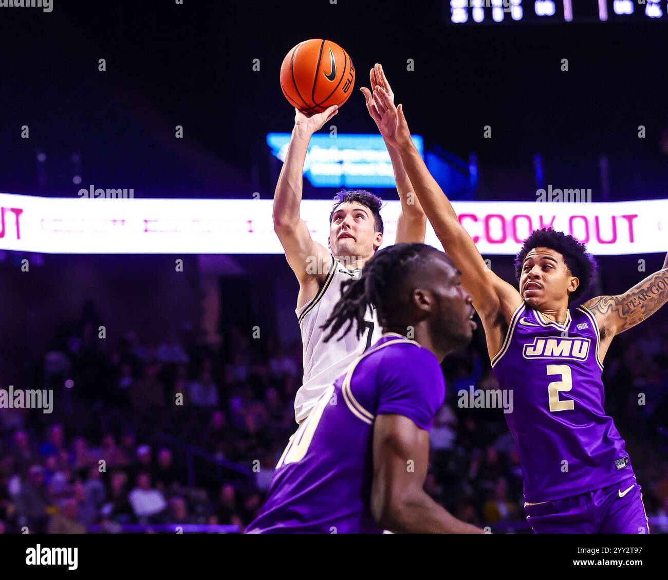 December 17, 2024: Wake Forest guard Parker Friedrichsen (7) shoots 3 ...