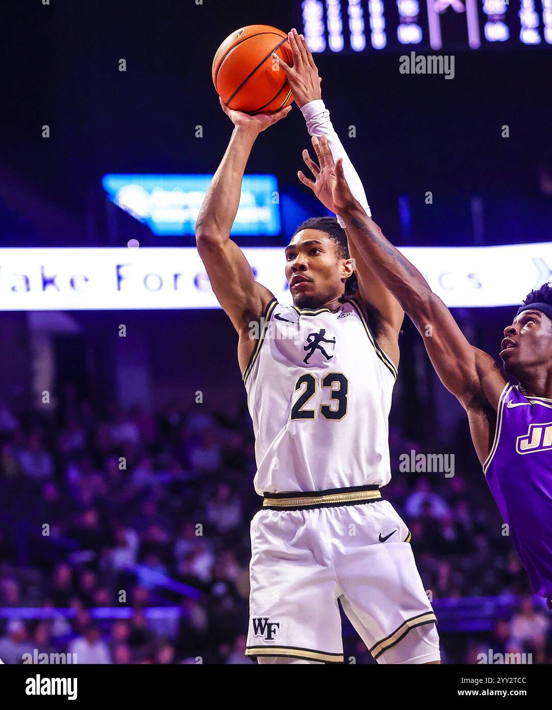 December 17, 2024: Wake Forest guard Hunter Sallis (23) takes a jumper ...