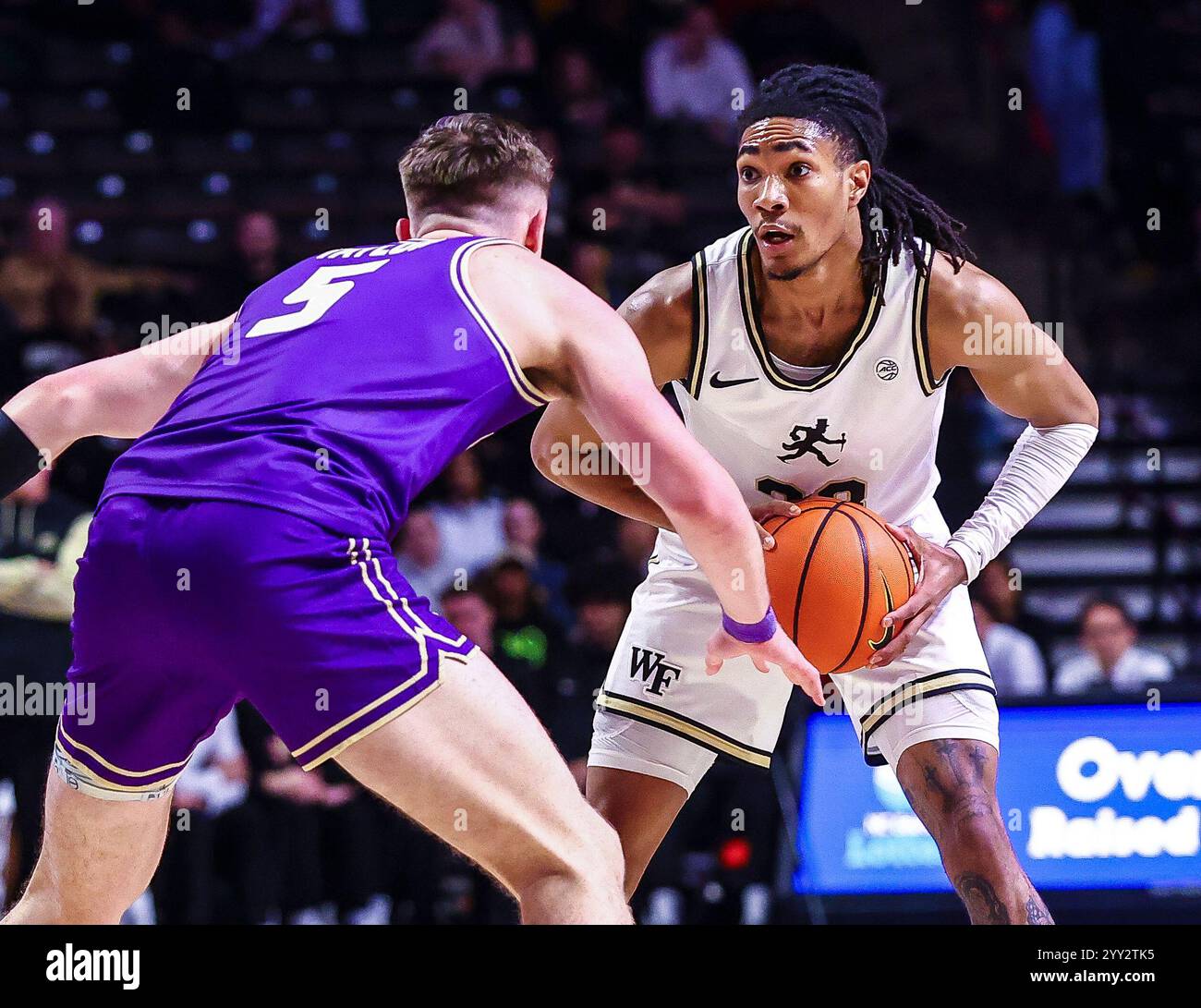December 17, 2024: Wake Forest guard Hunter Sallis (23) looks for ...