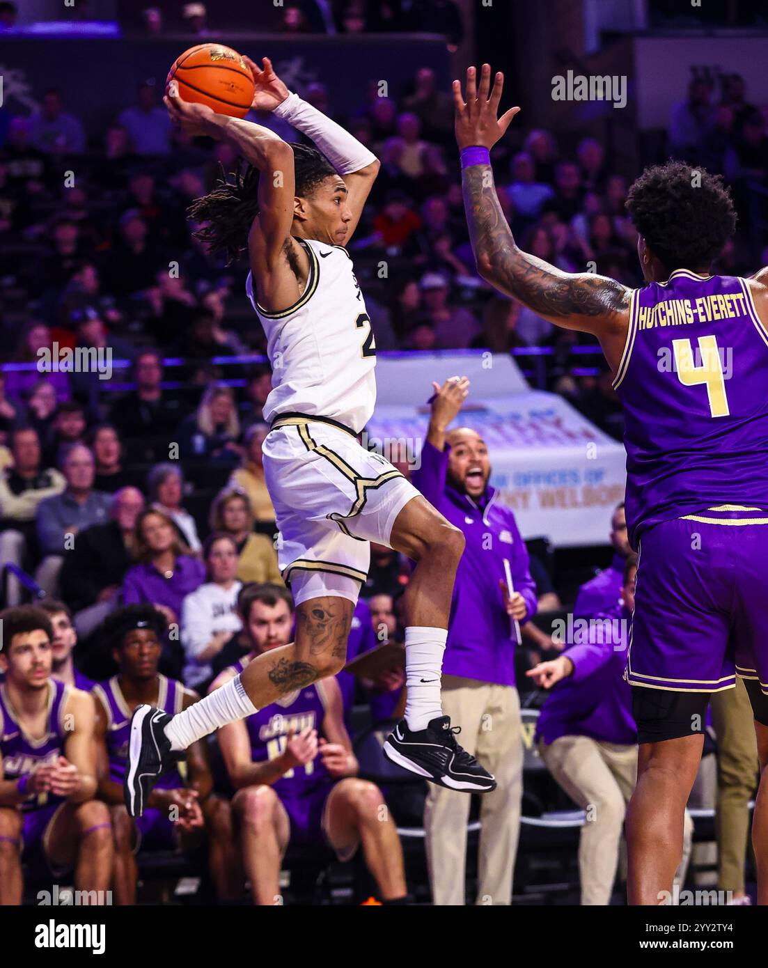 December 17, 2024: Wake Forest guard Hunter Sallis (23) attempts to ...