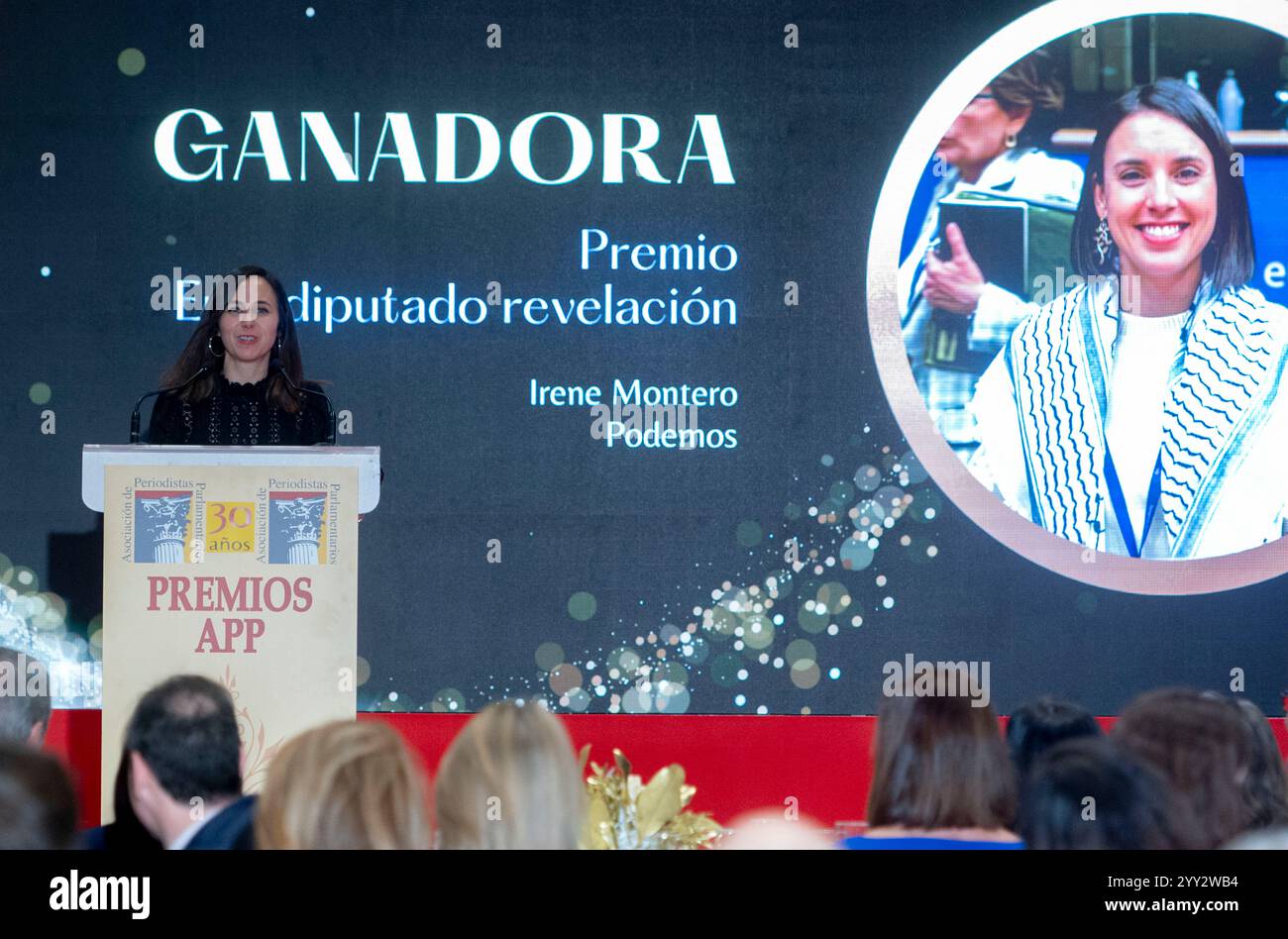 The leader of Podemos, Ione Belarra, collects on behalf of Irene ...