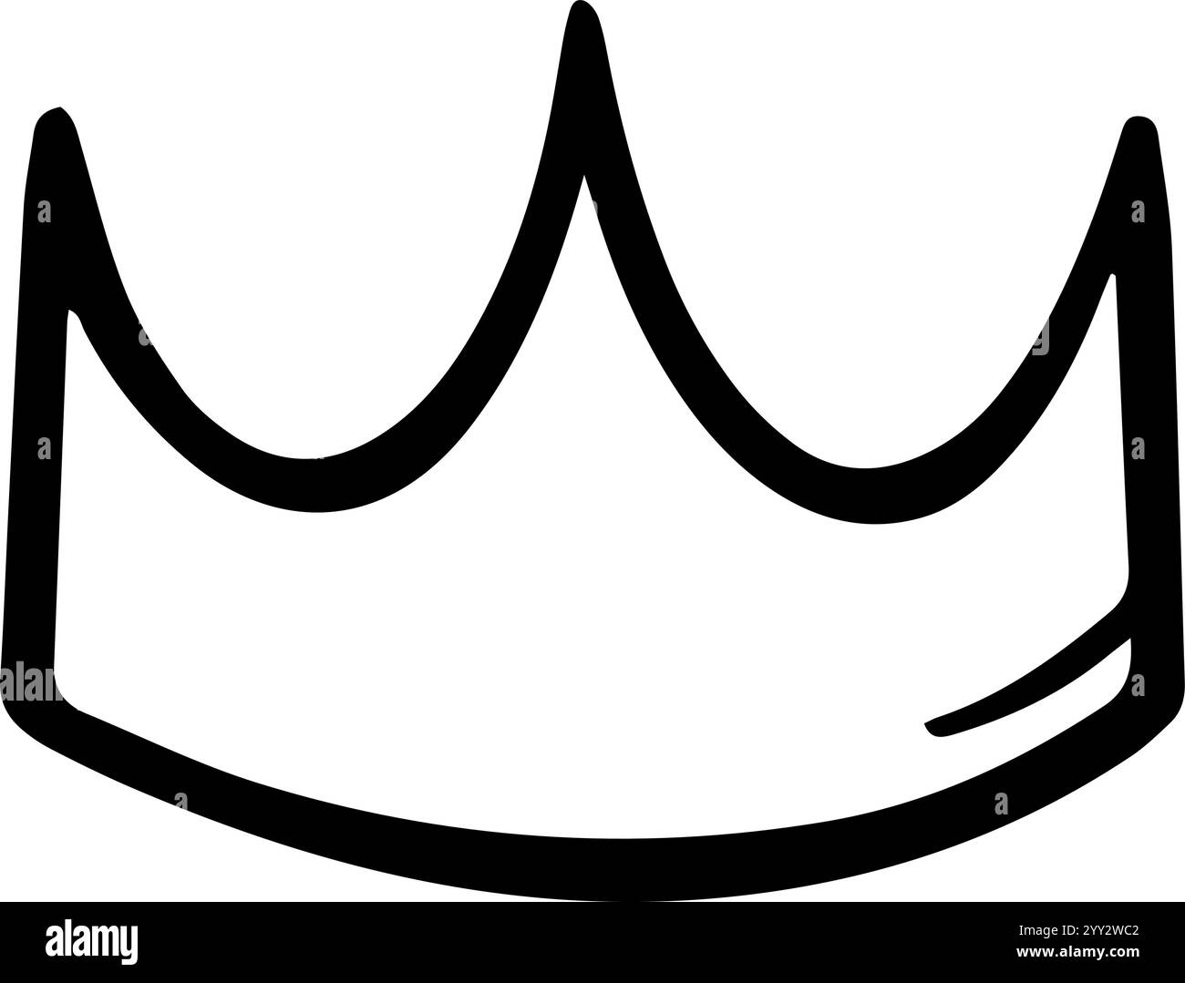 Simple, black and white line art illustration of a crown, symbolizing ...