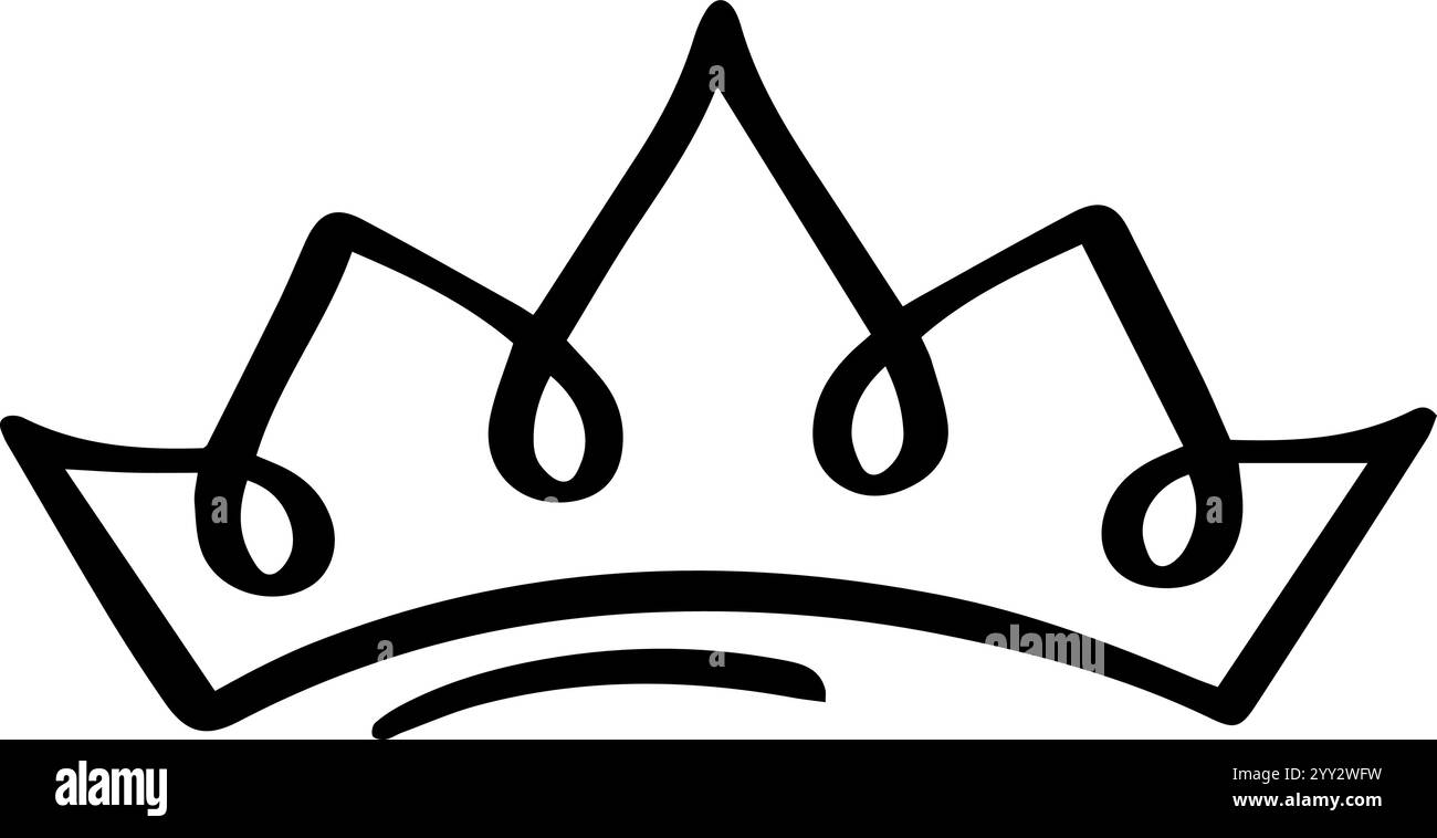 Simple, elegant line art illustration of a crown, symbolizing monarchy ...